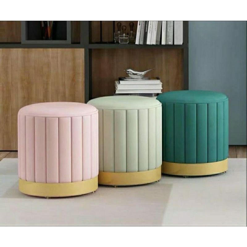 Jual Raya Stool ottoman sofa stool sofa bulat stool bulat garis lurus ...