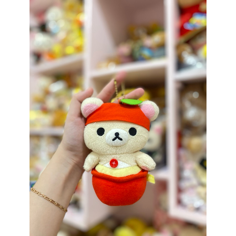 Jual Korilakkuma Apple Costume Hanging Mascot Plushy Ball Keychain Claw ...