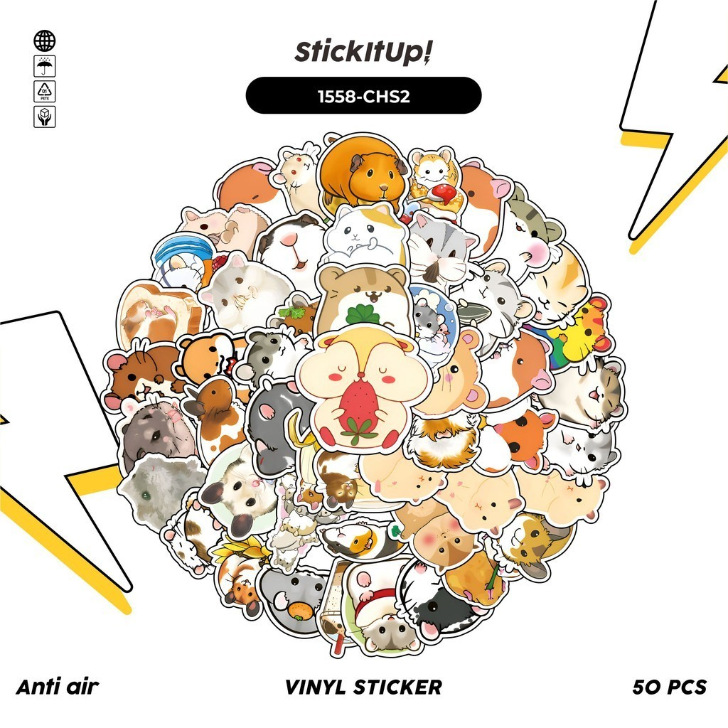 Jual COD 100 Pcs Stiker Pack Hamster v6 Lucu Aesthetic Vynil Waterproof ...
