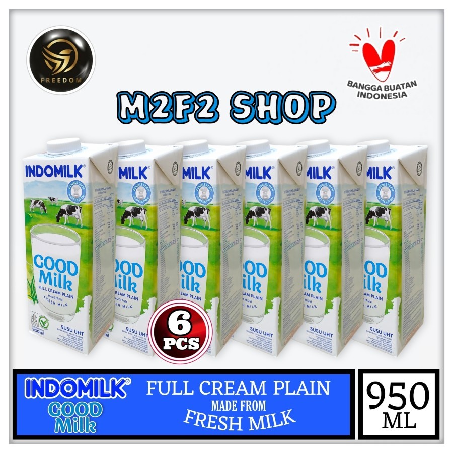 Jual Susu Indomilk Good Milk Kotak UHT Full Cream Plain - 950 ml (Kemasan 6 Pcs) | Shopee Indonesia