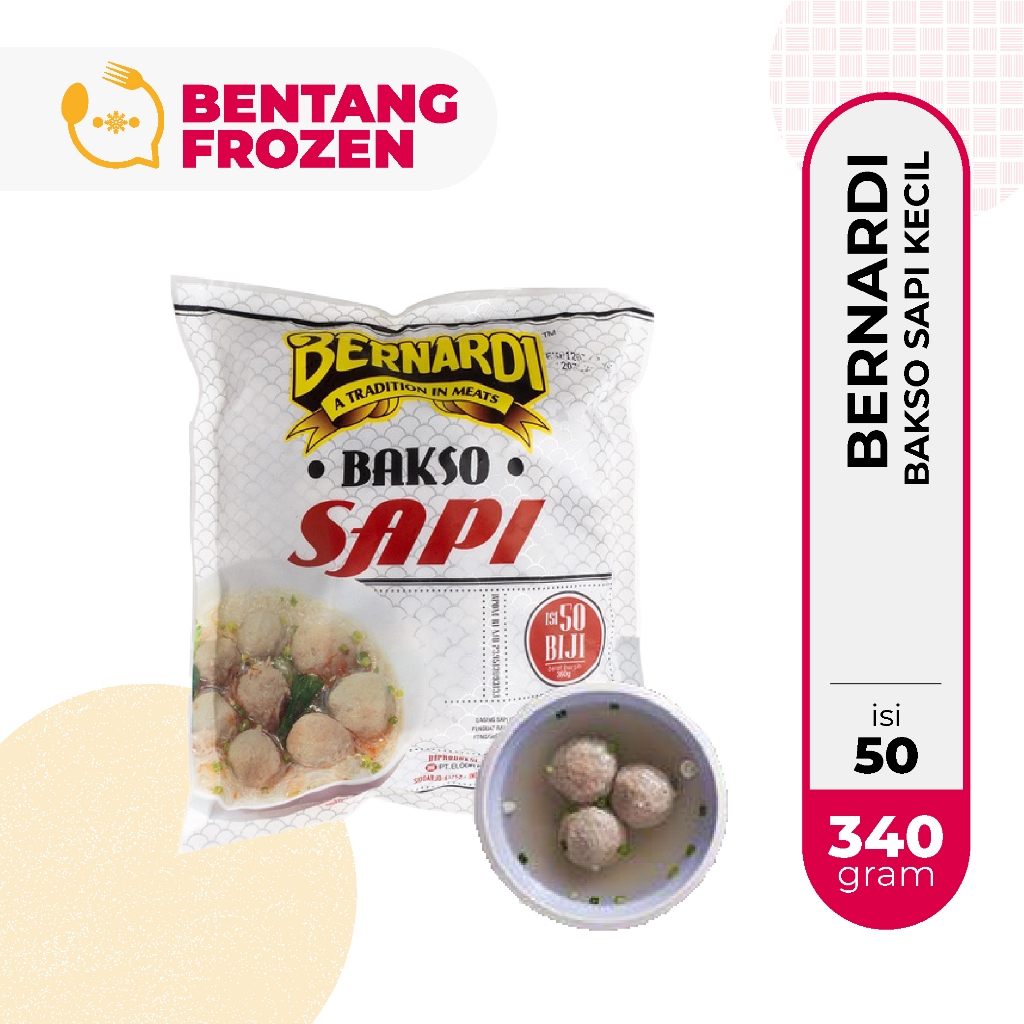 Jual Bernardi Bakso Sapi Ukuran Kecil 360gr Isi 50pcs / Baso Sapi Premium | Shopee Indonesia