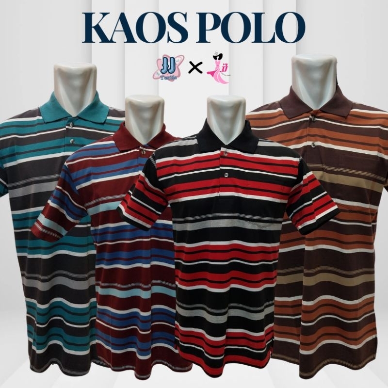 Jual kaos polo stripe / kaos polo salur / kaos polo garis garis / kaos polo pria / kaos polo ...