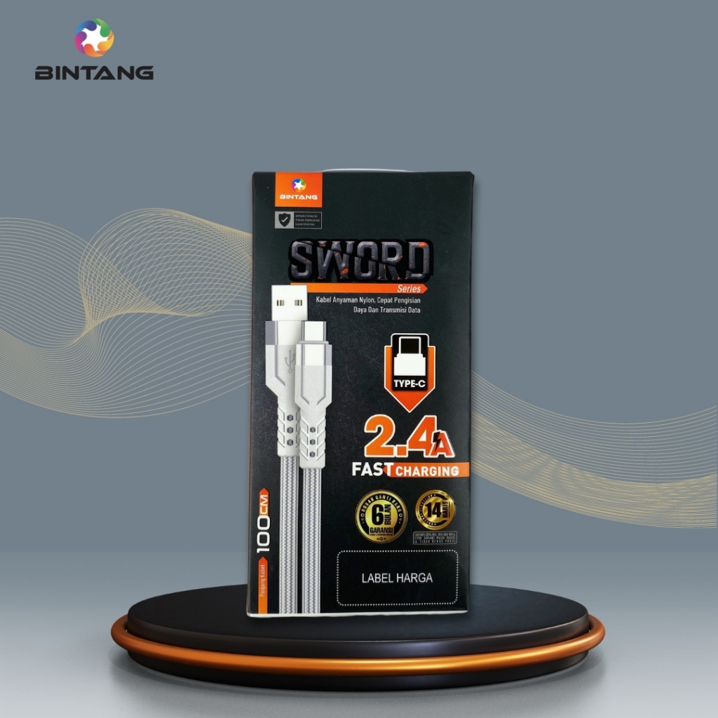 Jual KABEL DATA USB TO TYPE C BINTANG 1M SWORD SERIES | Shopee Indonesia