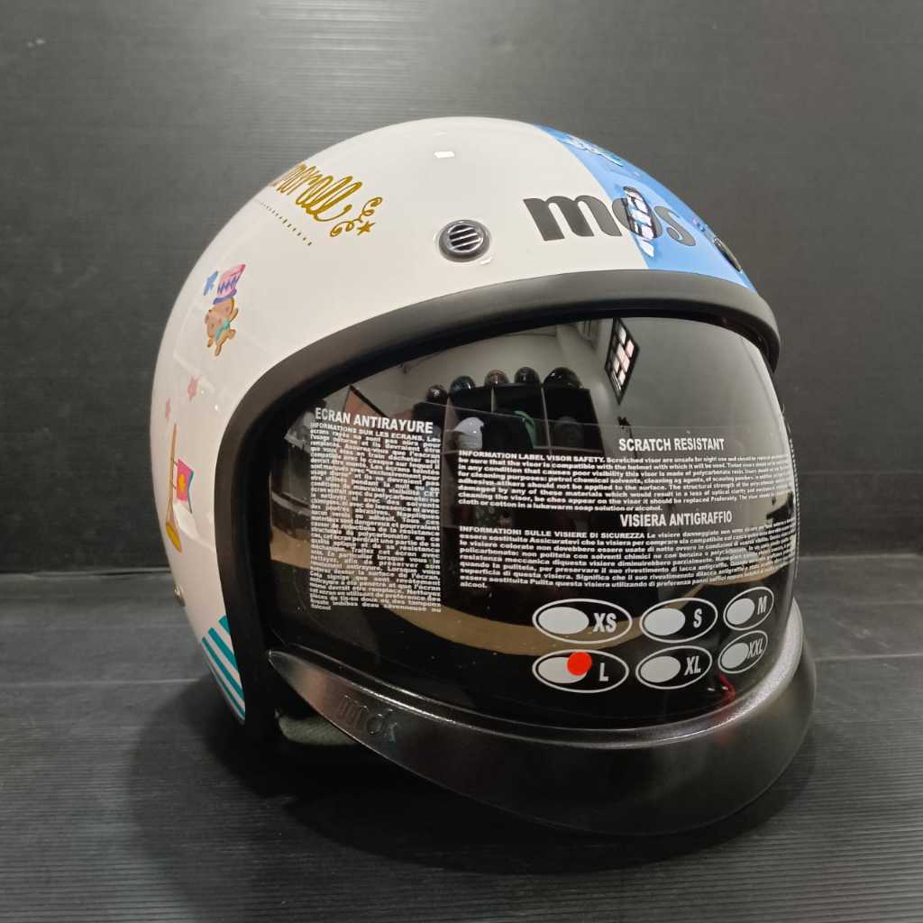Jual HELM MDS RETRO MAGNUM SANRIO GUDETAMA #3 WHITE HALF FACE | Shopee ...