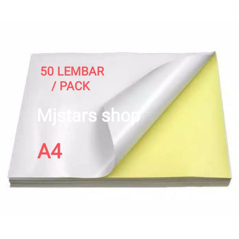Jual kertas stiker label sticker chromo putih A4 (glossy) high quality ...