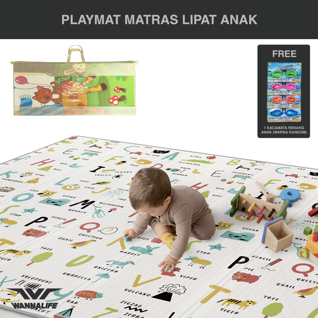 Jual Playmat Wannafit Lipat Matras Bayi 180x200 Tikar Lipat Anak Bayi ...