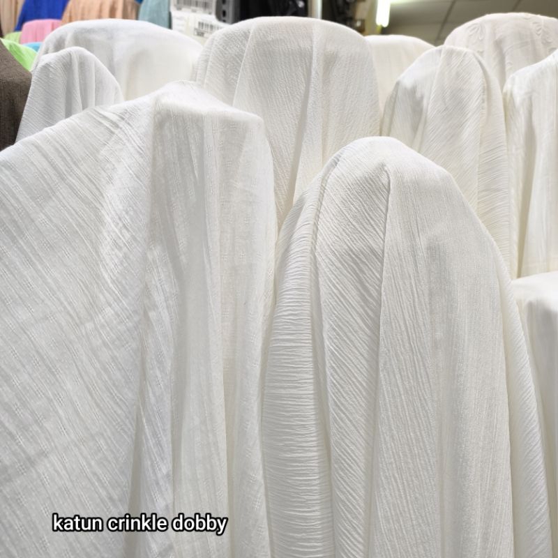 Jual ( promo)!!! KAIN KATUN CRINKLE DOBBY KHUSUS BW & PUTIH ( HARGA ...