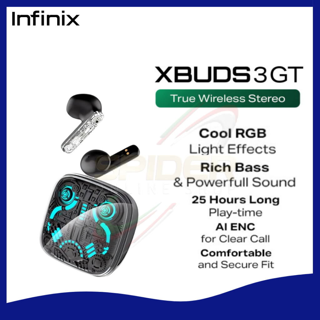 Jual INFINIX TWS XBUDS 3 GT - XE30 - RGB LIGHT EFFECTS ORIGINAL | Shopee Indonesia