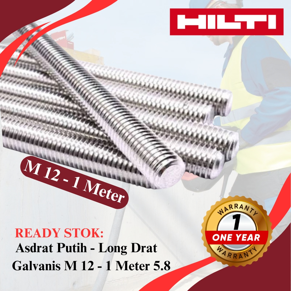 Jual asdrat putih - long drat galvanis M12x1m 5.8 | Shopee Indonesia