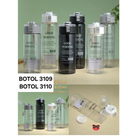 Jual Botol Air Minum Tumbler Aesthetic Transparan Bening Water Bottle ...