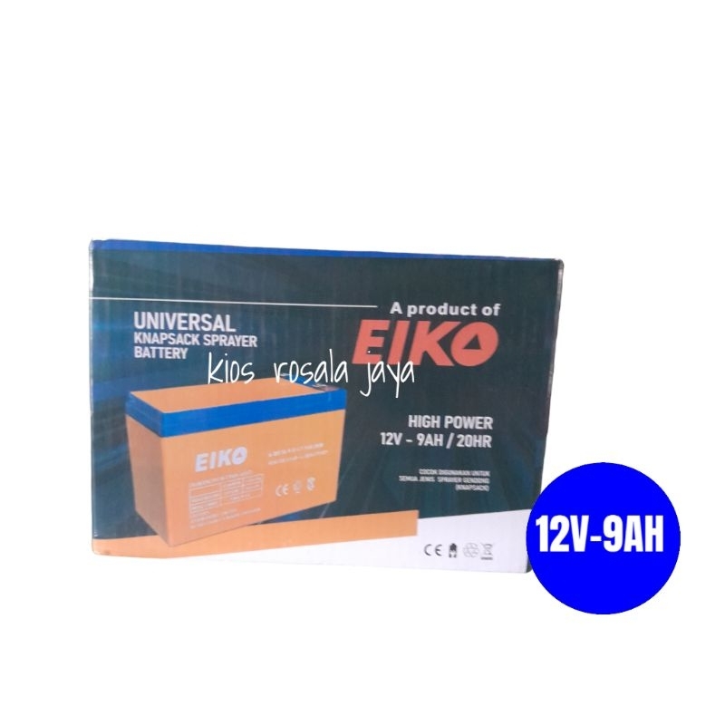 Jual Battery Aki Sprayer EIKO Orange ( High Power 12V - 9AH / 20 HR ) | Shopee Indonesia