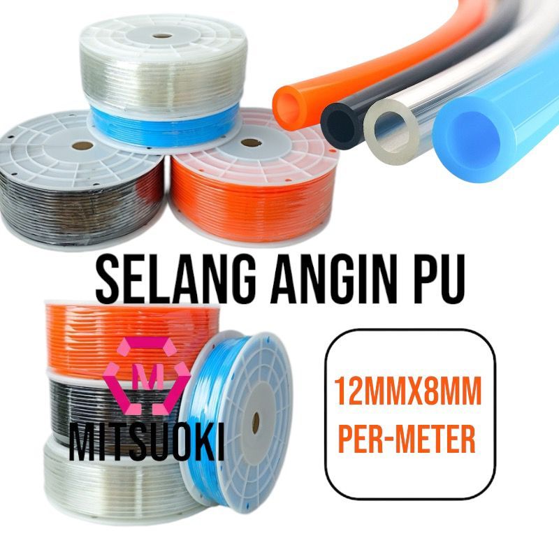 Jual SELANG ANGIN PU 12MMx8MM/SELANG ANGIN PU 12MM PERMETER/SELANG ANGIN PU | Shopee Indonesia