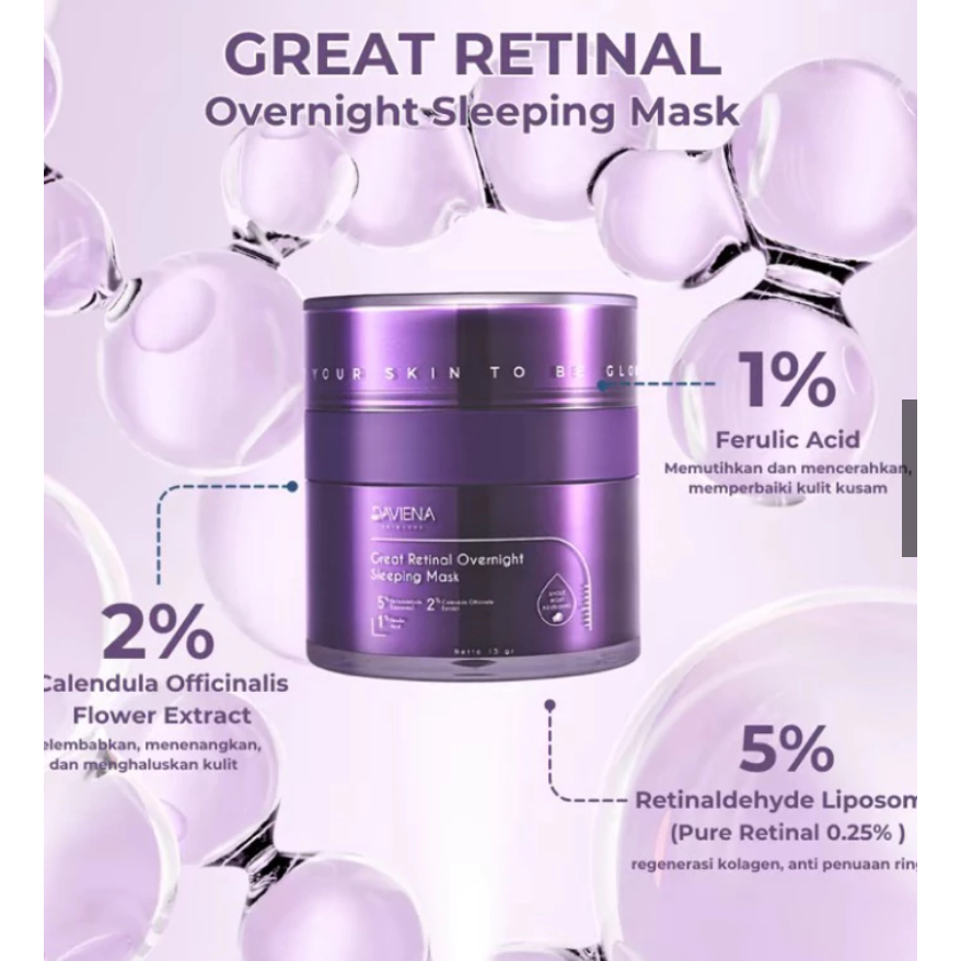 Jual BIG SALE DISKON RETINAL DAVIENA SKINCARE GREAT OVERNIGHT SLEEPING ...