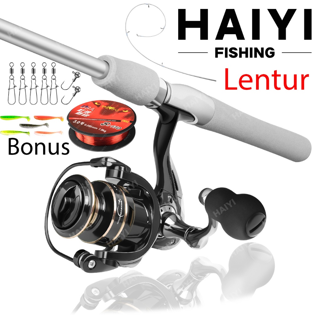 Jual HAIYI FISHING Spinning Fishing Rod Metal Spool Spining Fishing ...