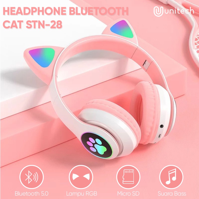Jual Headset Headphone Wireless Bluetooth Telinga Kuping Kucing dengan ...