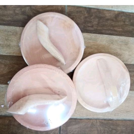 Jual Promo !!! Cobek Kayu + Ulekan Kayu 20cm, Cobek Kayu Set, Coet Kayu ...