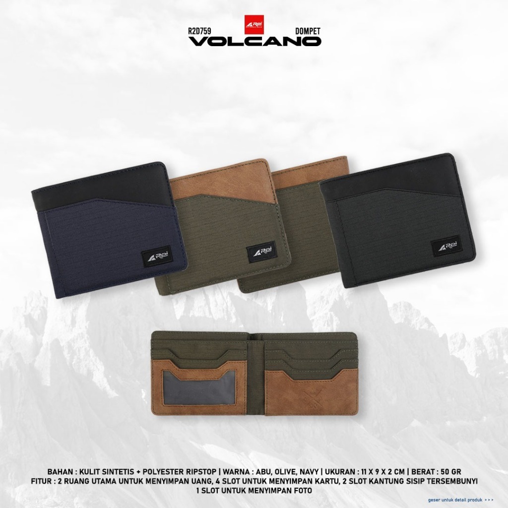 Jual Dompet / Wallet Pendek Pria Volcano Arei Outdoorgear | Shopee ...