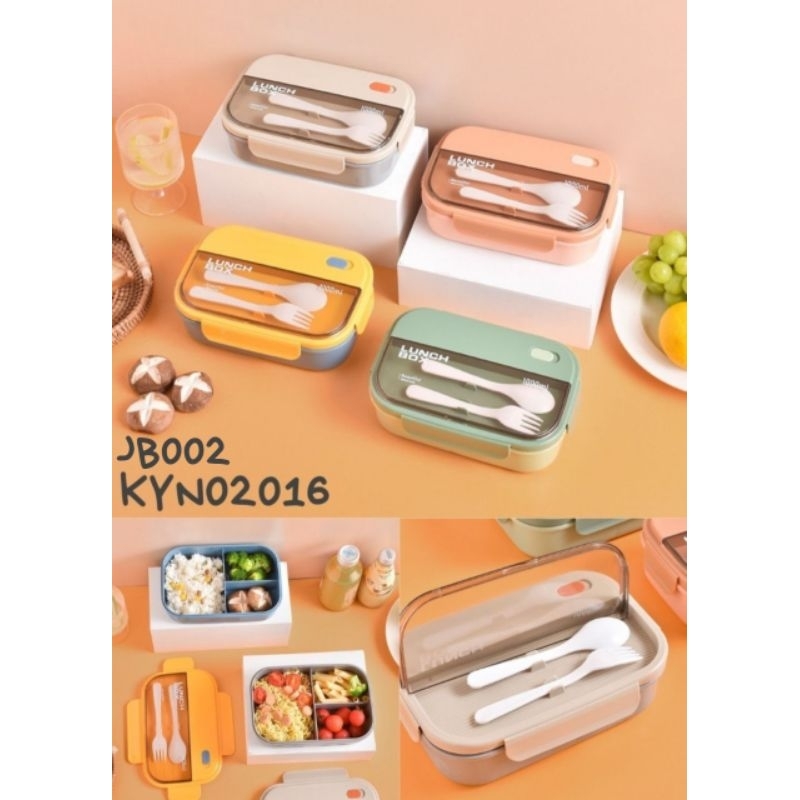 Jual Lunch Box 2 Sekat Kapasitas 1000 Ml | Set Kotak Makan 2 Sekat | Shopee Indonesia