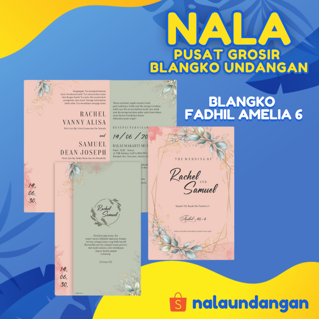 Jual Blangko Undangan Fadhil Amelia 6 | NalaUndangan | Shopee Indonesia