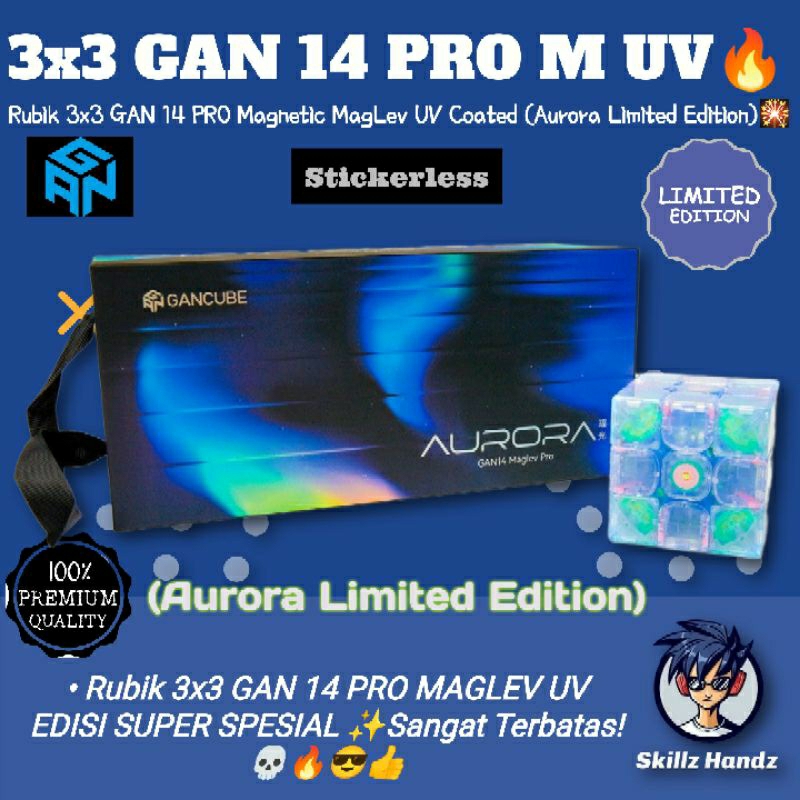 Jual Rubik 3x3 GAN 14 PRO Magnetic MagLev UV Coated (Aurora Limited ...