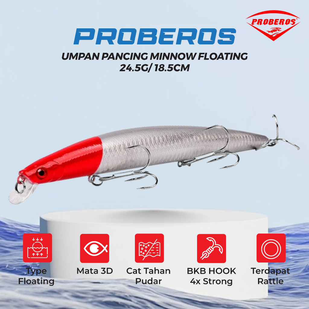 Jual PROBEROS Umpan Pancing DXM005 18.5cm/24.5g Lure Minnow Floating ...
