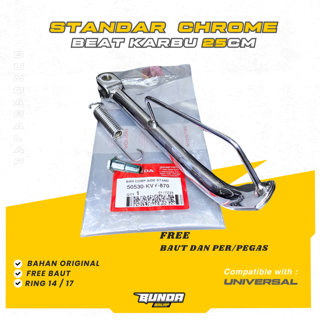 Jual Standar Samping Chrome Beat Karbu Original Chrome Standar 1 PnP ...