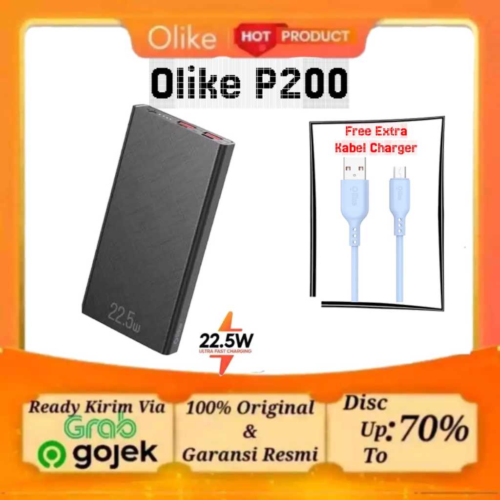 Jual Olike P200 Powerbank 10000mAh 22.5W PD QC 3.0 USB TYPE C 3Port ...