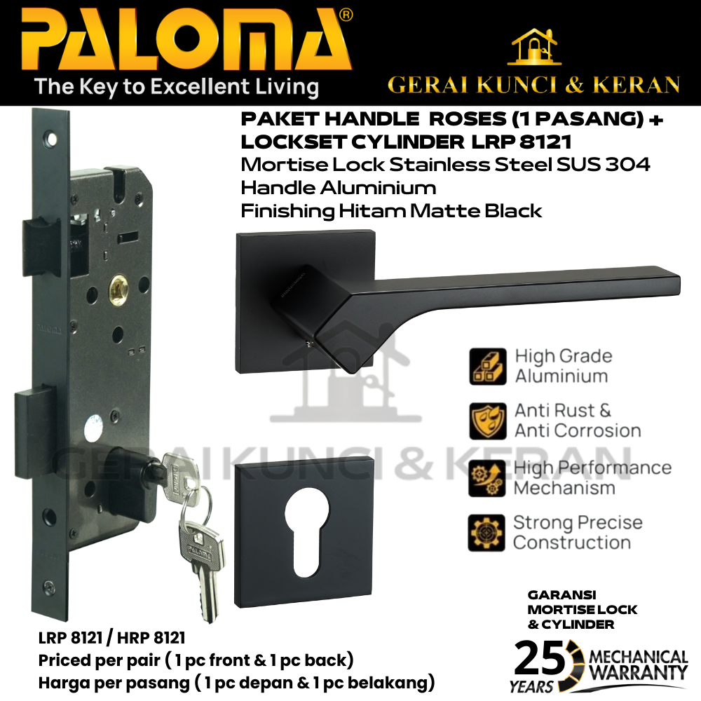 Jual PALOMA HRP LRP 8121Gagang Pintu Door Handle Roses Set Material ...