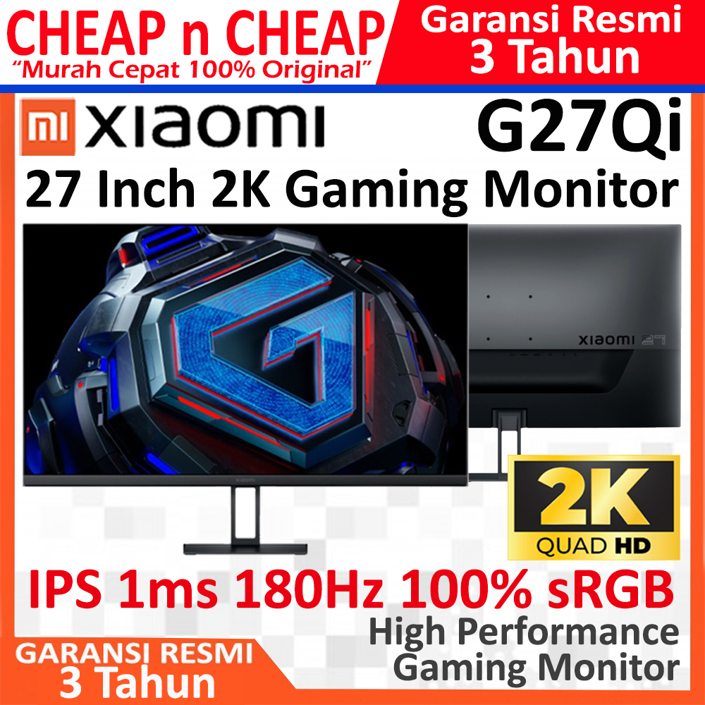 Jual Xiaomi G27Qi 2K 27 Inch Gaming Monitor 185Hz 1MS sRGB 100% LED ...