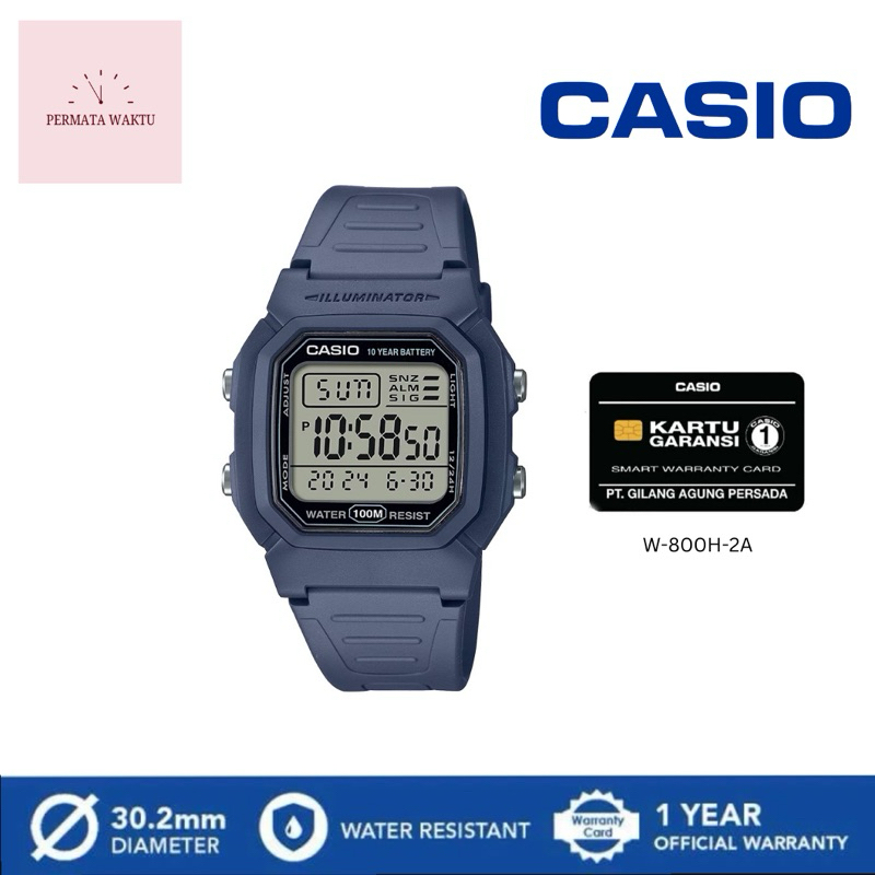 Jual Jam Tangan Casio W-800H-2A (Blue) | Shopee Indonesia