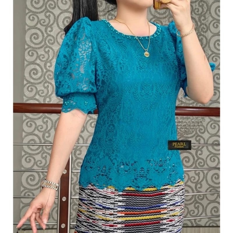 Jual Blus kebaya brokat modern tangan Balon premium terbaru!!! | Shopee ...