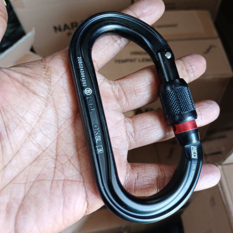 Jual Carabiner Petzl Ok Oval Screw Lock Original & New Safety Rope ...