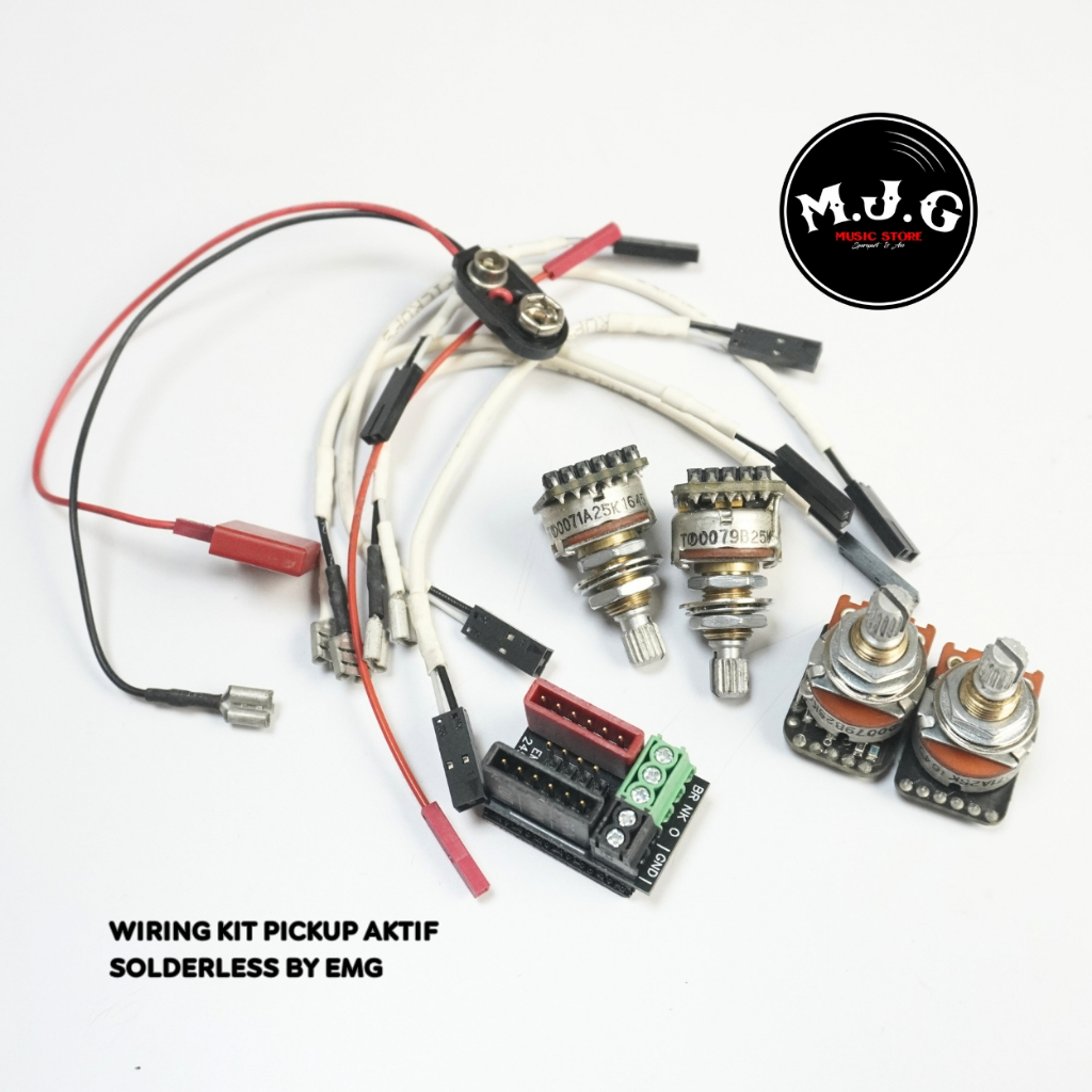 Jual wiring set kit pickup aktif gitar or bass elektrik potensio a25k ...