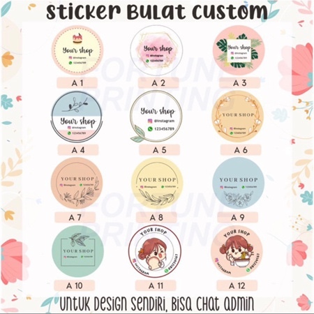 Jual Cetak Sticker Label Bulat UKURAN BESAR UMKM CUSTOM DESIGN PALING ...