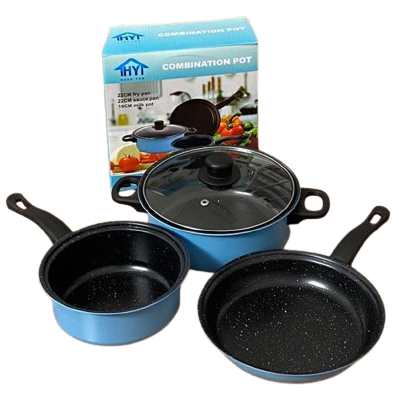 Jual Panci Set 3 IN 1 Anti Lengket Panci Isi 3 Tutup Kaca Panci Set Pot Cookware Set | Shopee ...
