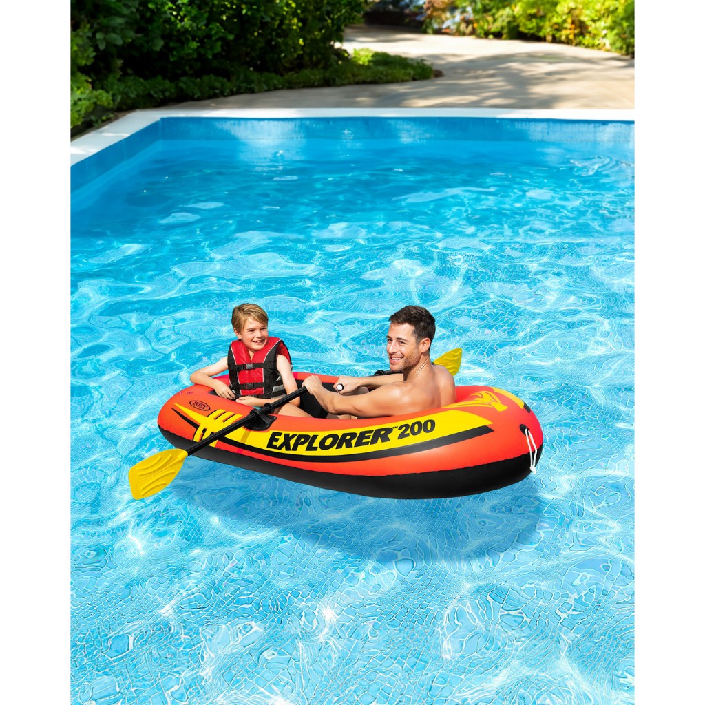Jual Intex 58331 Perahu Karet Explorer 200 Boat Set | Shopee Indonesia