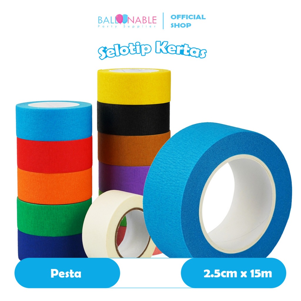 Jual Masking Tape Warna Warni / Isolasi Kertas / Selotip Kertas Warna ...