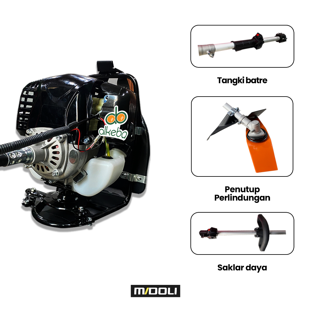 Jual Midoli Mesin Potong Rumput 2 tak / 4 tak Gendong Gasoline Mower ...