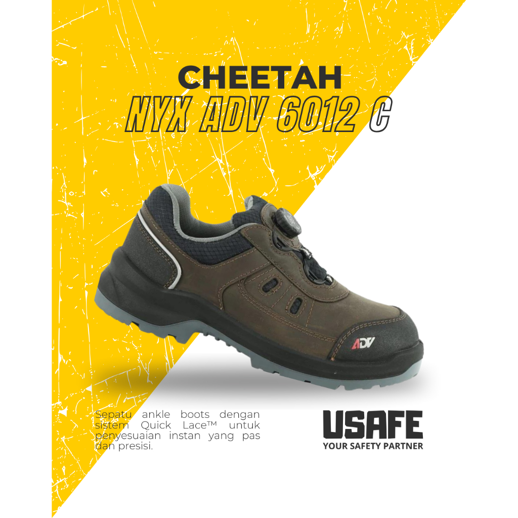 Jual ( GARANSI ) Sepatu Safety Cheetah Jubatus NYX Brown 6012C ...