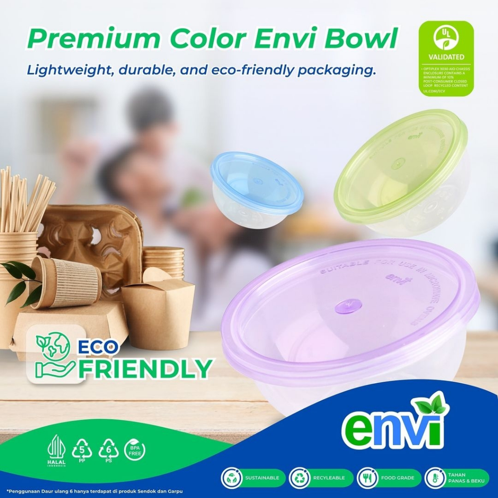 Jual Thinwall ENVI Round 200 ML + TUTUP Warna-Warni / Mangkok / Food Container Bulat 1 ROLL ISI ...