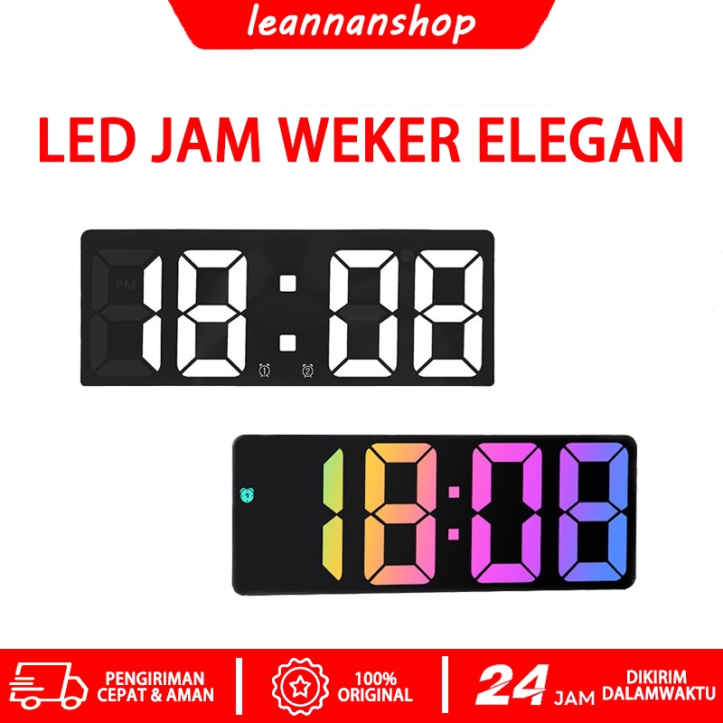 Jual Jam Digital Alarm Design Simple Dan Elegant LED Warna Rainbow ...