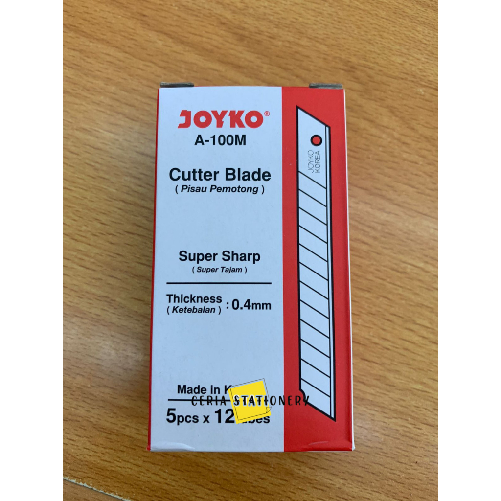 Jual Isi Cutter Kecil Joyko A-100 / Pisau Potong Kertas Cutter Kecil ...