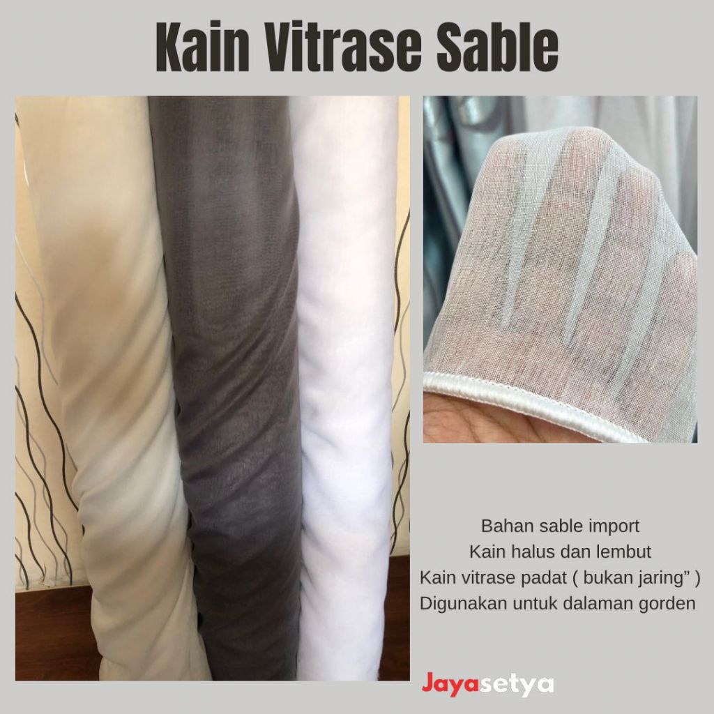 Jual Kain Vitrase Sable Import Kain Dalaman Gorden Bahan Vitrase Polos ...