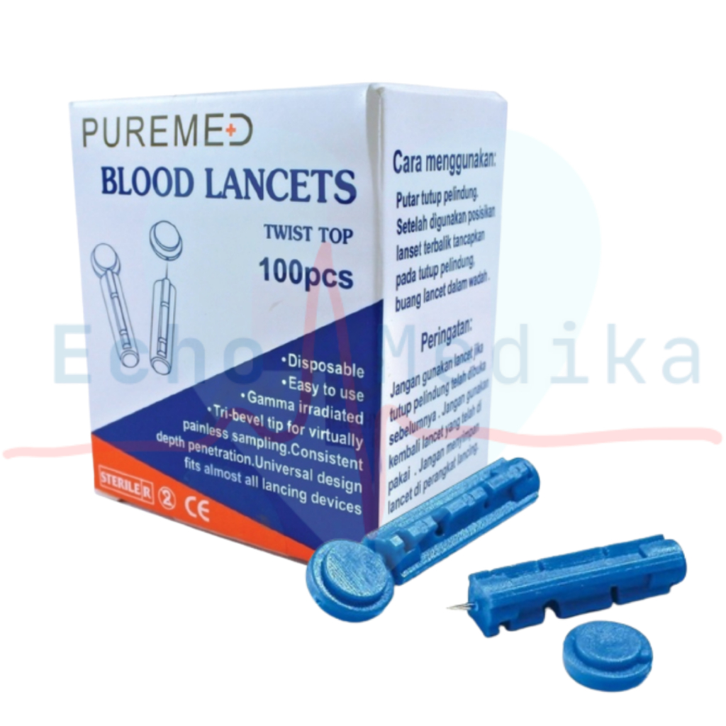 Jual Puremed Blood Lancet 21G Isi 100 / Blood Lancets 21 G /Jarum Lancet | Shopee Indonesia