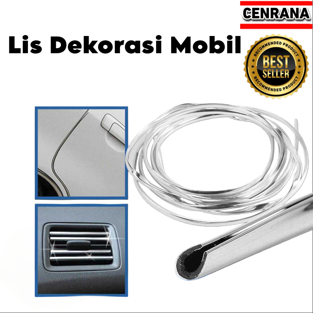 Jual Lis Dekorasi Interior Mobil Moulding Chrome Trim Strip 4M | Shopee ...