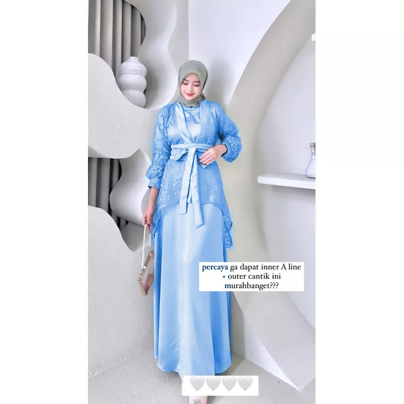 Jual Fuji Dress satu Set Inner Outer Kimono Queenbee Fashion Gamis ...