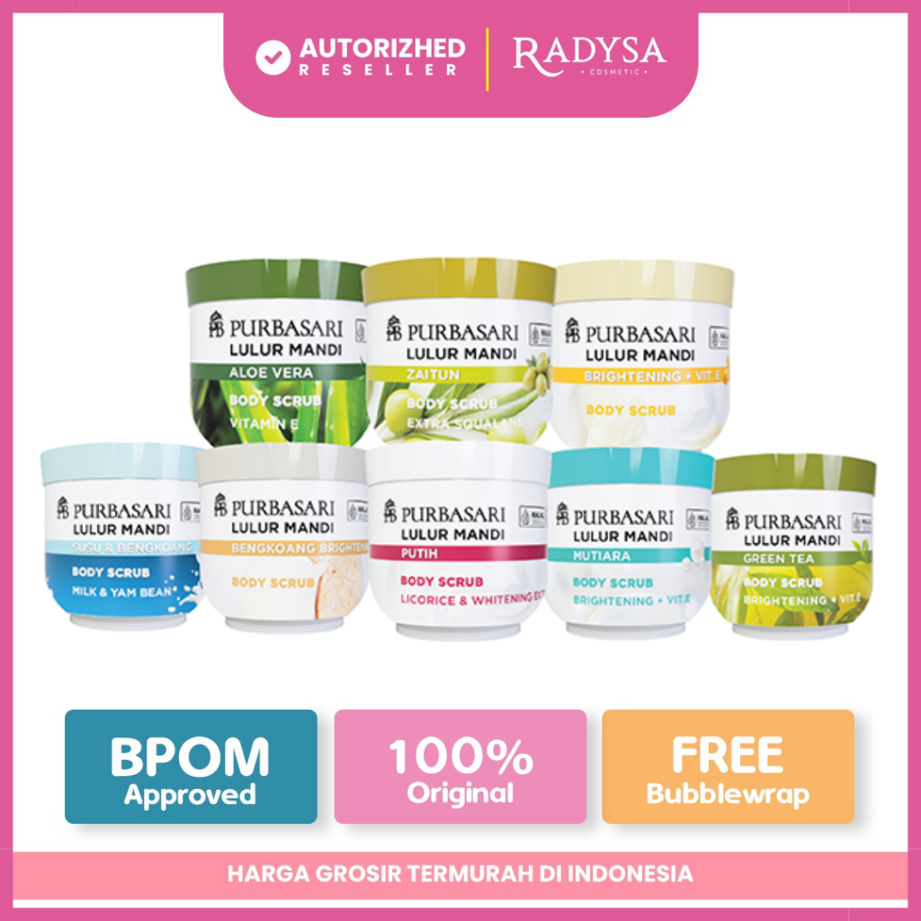 Jual 𝐑𝐀𝐃𝐘𝐒𝐀 - PURBASARI Lulur Mandi Body Scrub | 100 gr | 200 gr ...