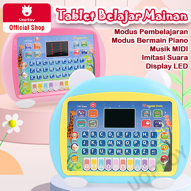 Jual Uoptoy Mainan Tablet Anak LED Belajar Laptop Mainan Alfabet Piano ...