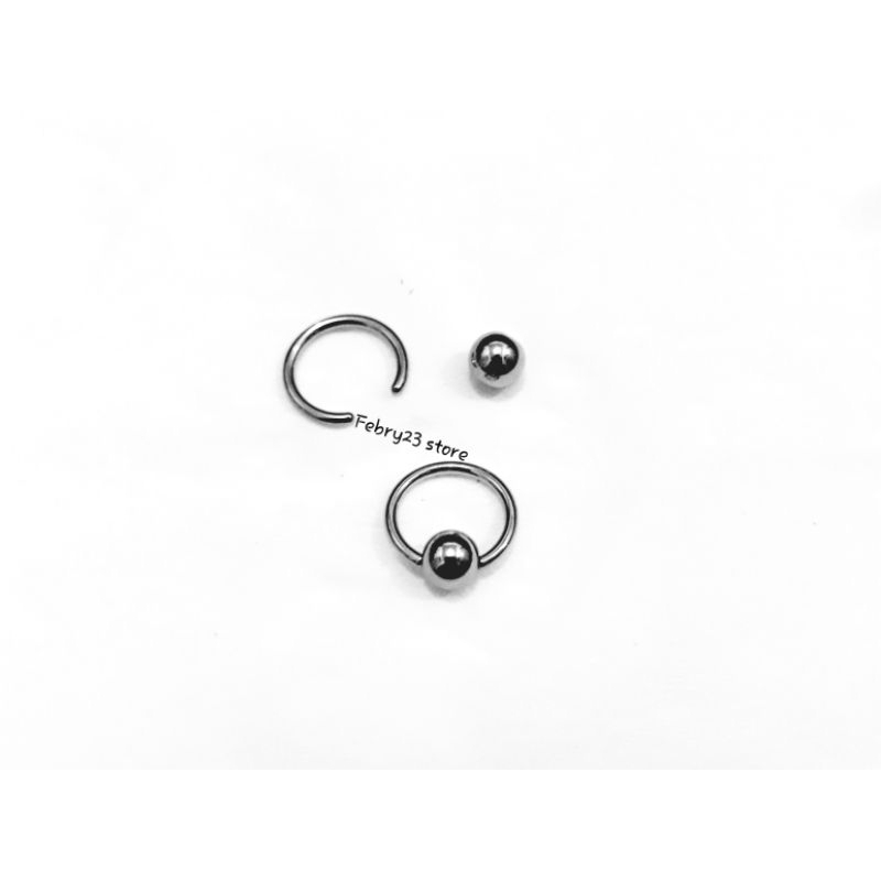 Jual Ball 4mm Anting Piercing Bandulan Mini Tusuk Tindik Barbel Putih ...
