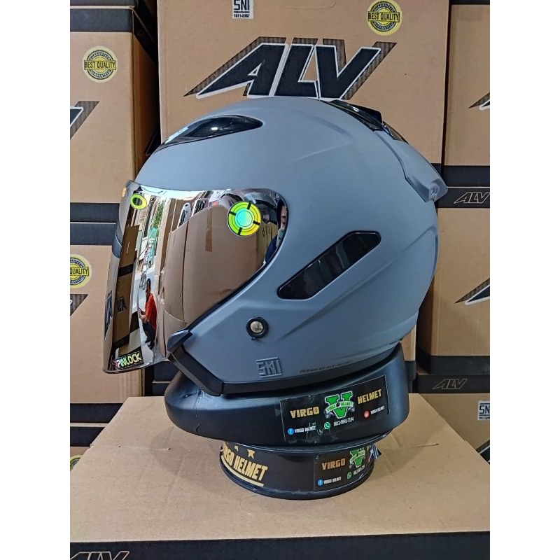 Jual Helm ALV ULTRON STONE GREY PAKET GANTENG + INTERCOM RETOUCH X3 ...
